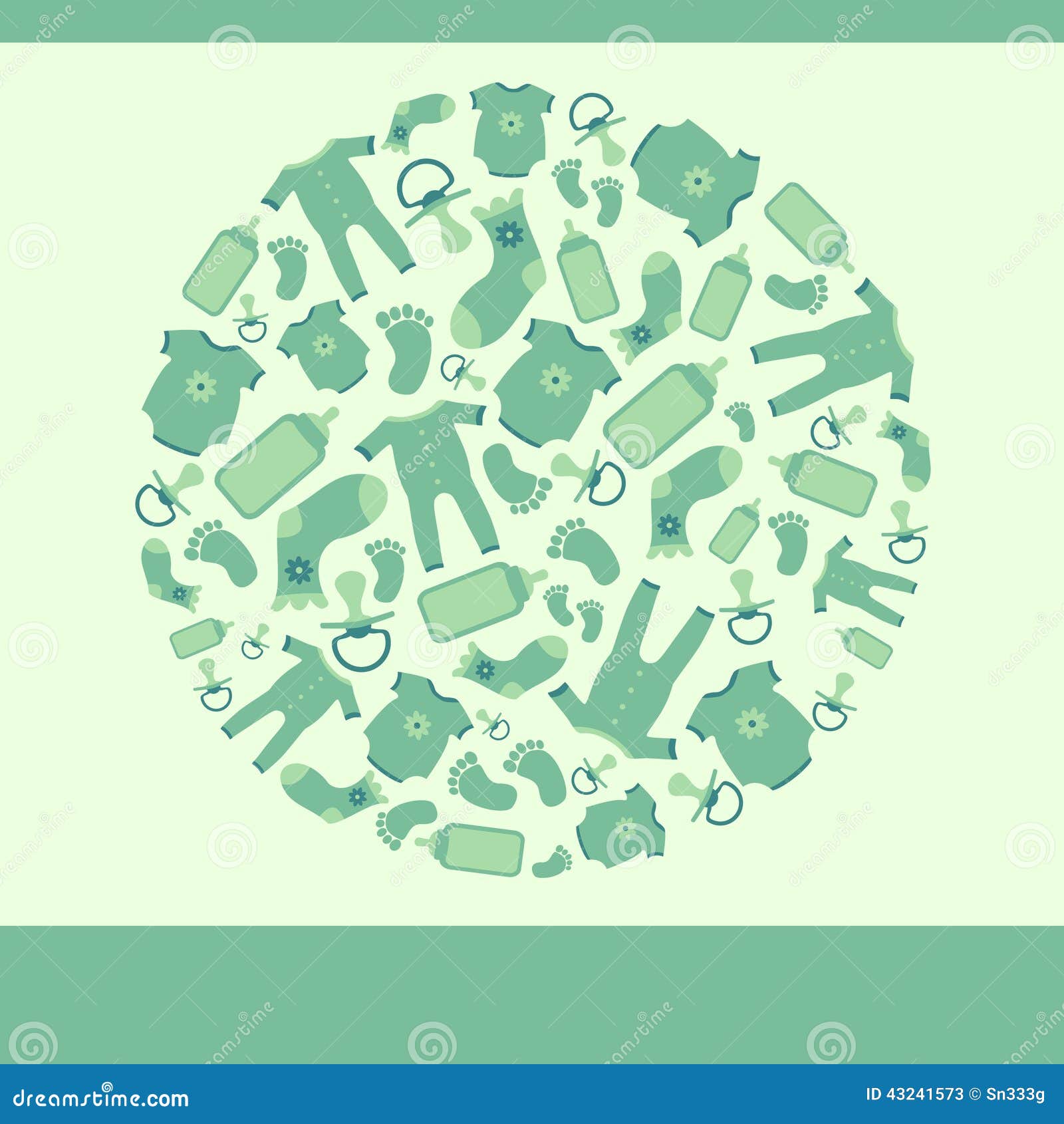 Green Baby Announcement Vector Card Stock Vector - Illustration of book ...