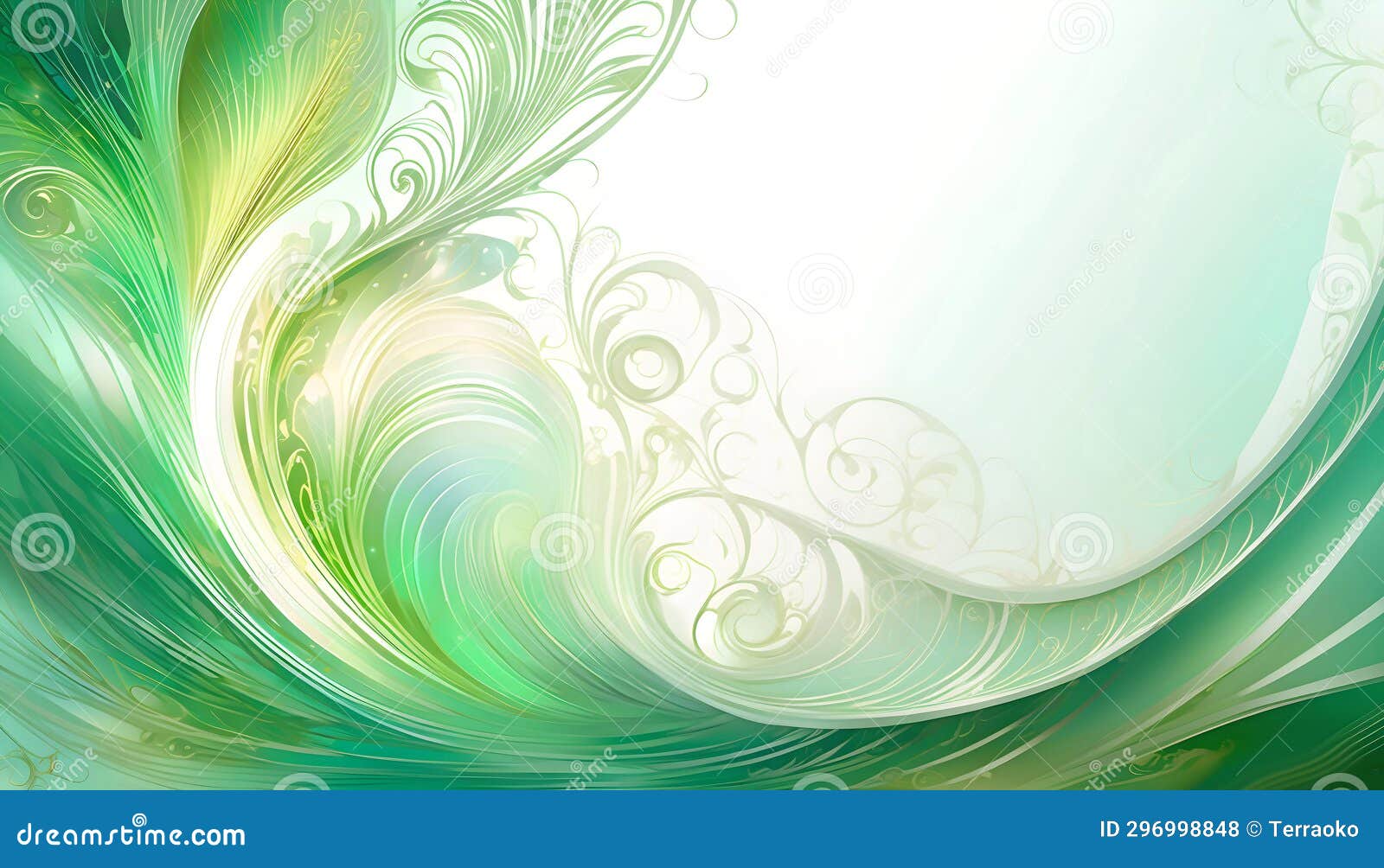 Green Background of Abstract Lines with Patterns for Design Stock ...