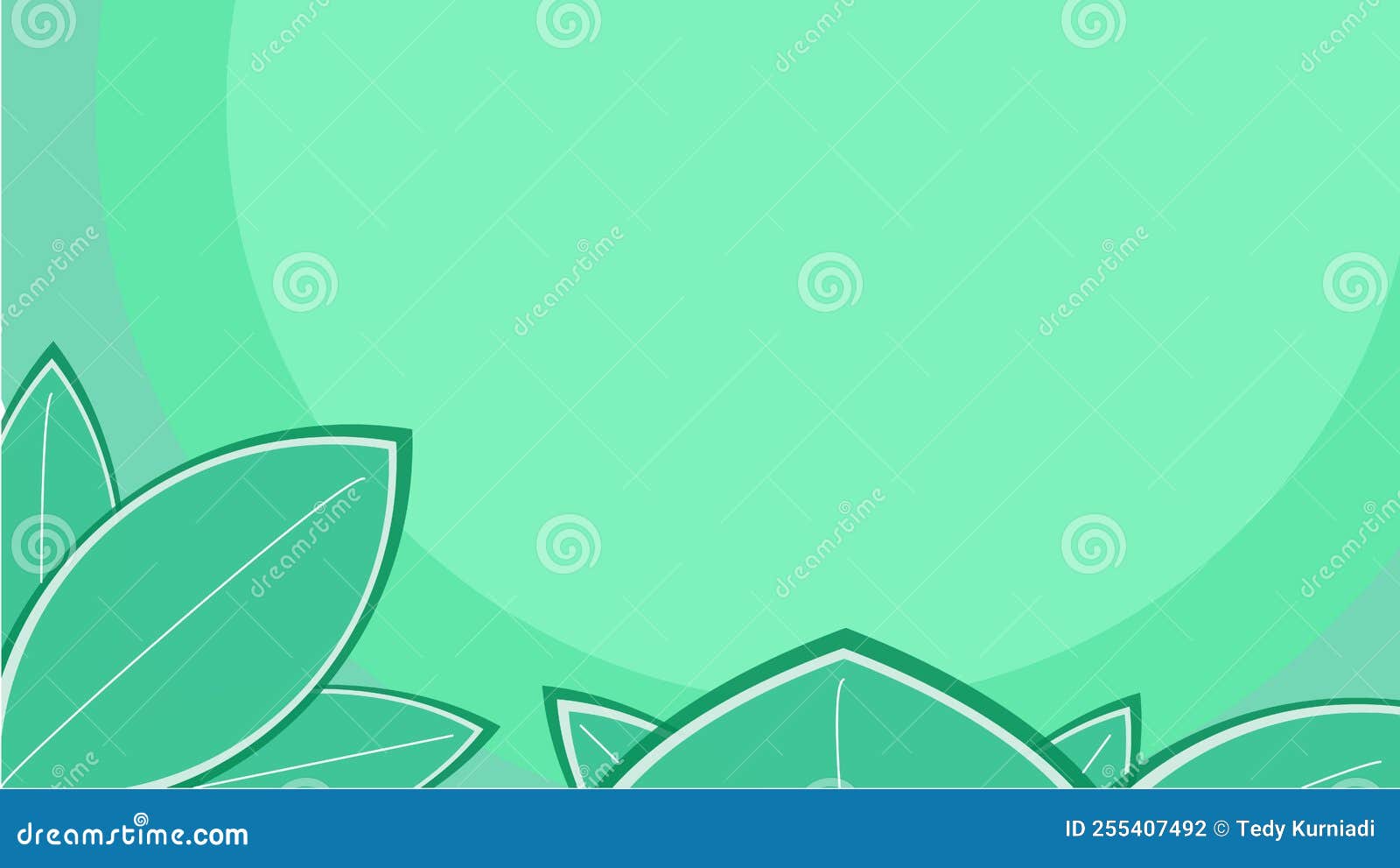 Green Background Design with Leaves Vector at Bottom Page Stock Vector ...