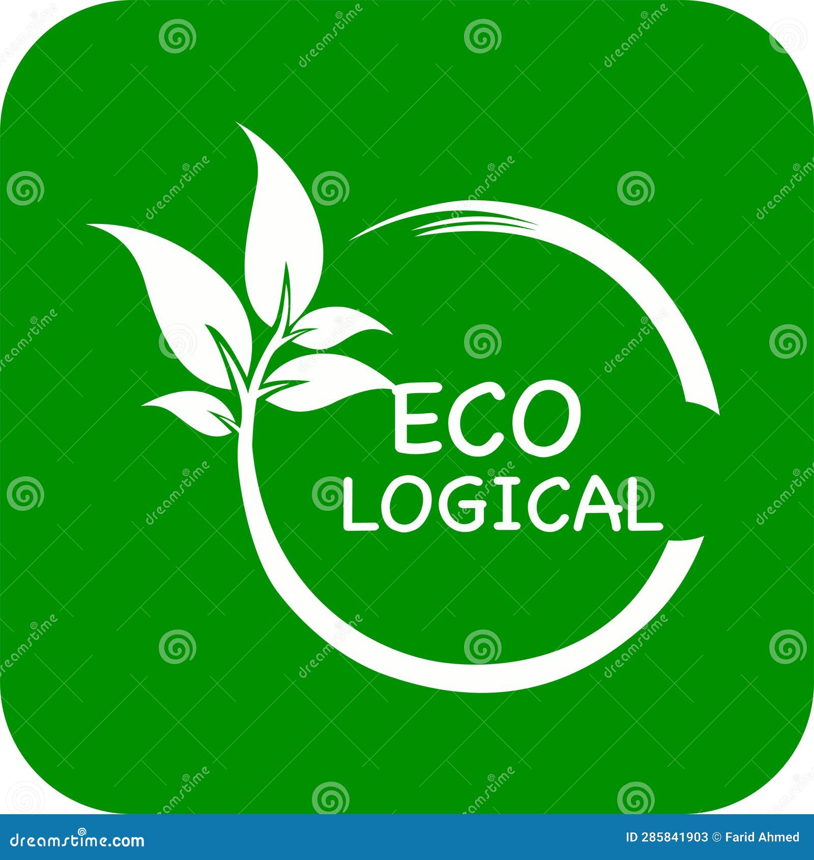 Green Background Ecological Logo, Stock Vector - Illustration of ...