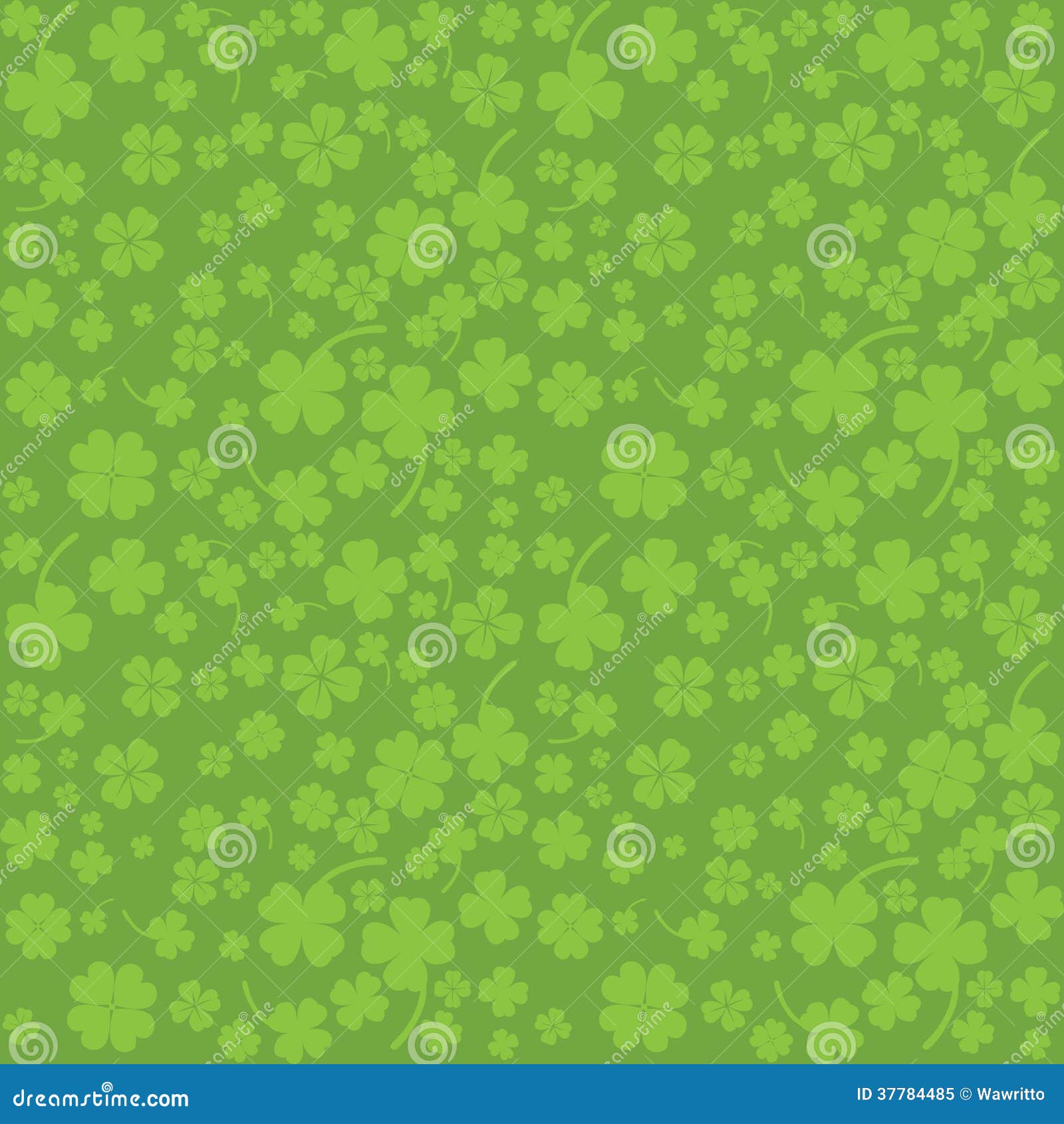 Green Background with Four Leaf Clovers, St. Patri Stock Vector ...