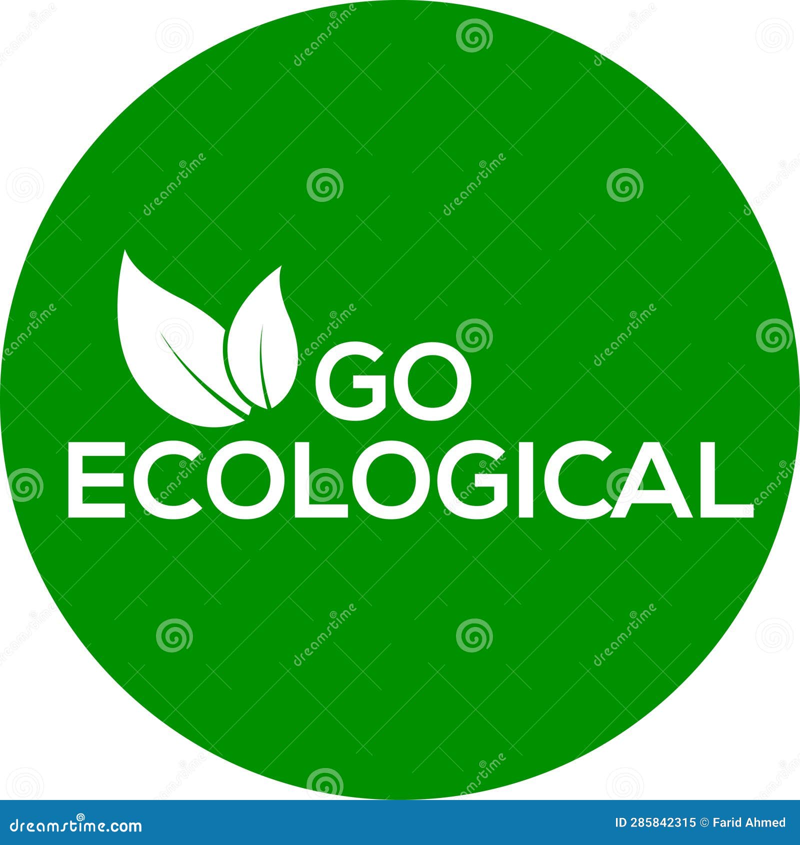 Green Background Go Ecological Vector Logo or Icon, Stock Vector ...