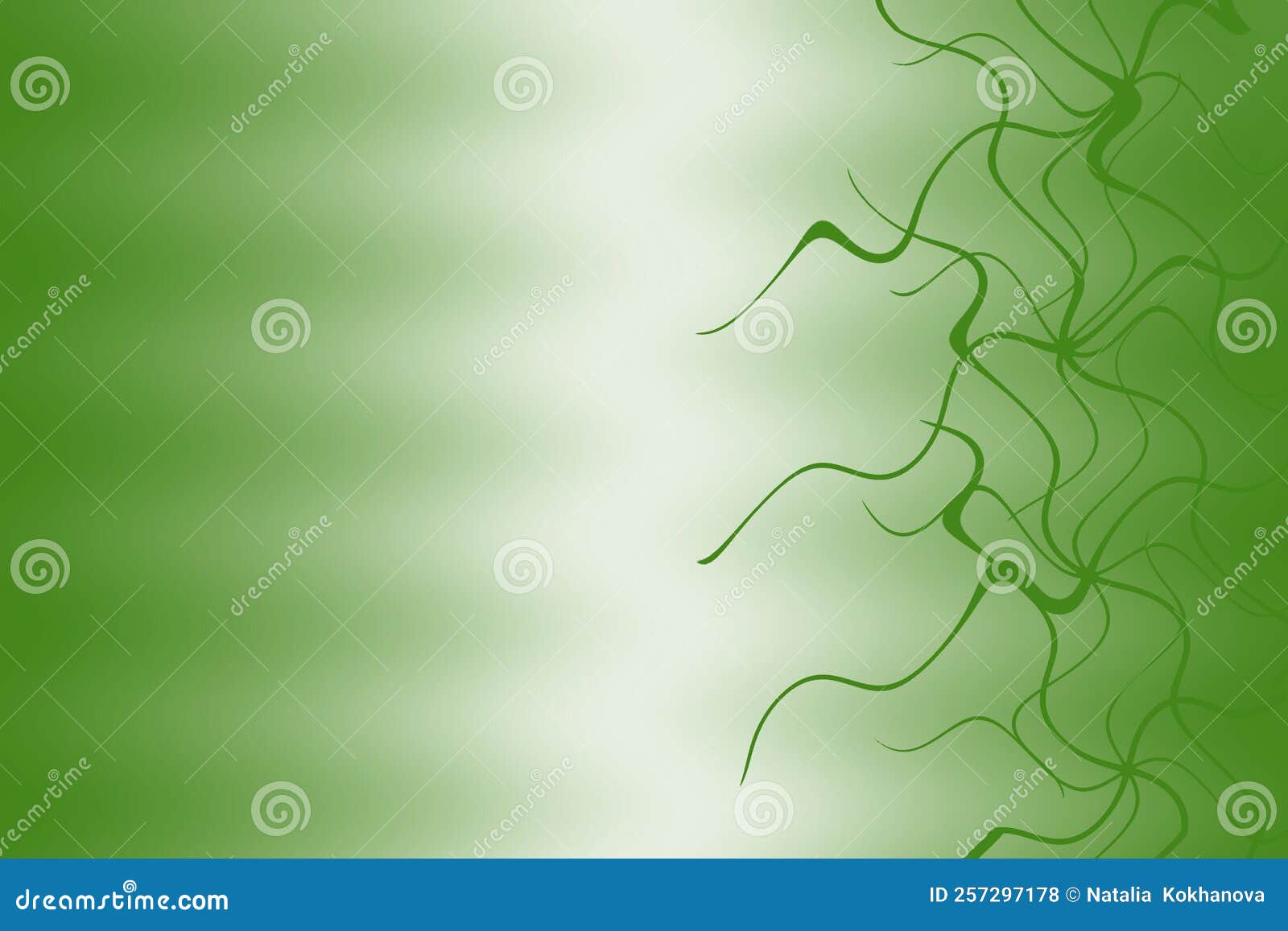Green Background with Gradient Edges and Wavy Lines. Template for Text ...
