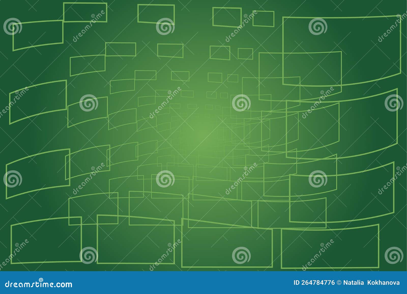 Green Background with a Gradient with Outlines of Geometric Shapes ...