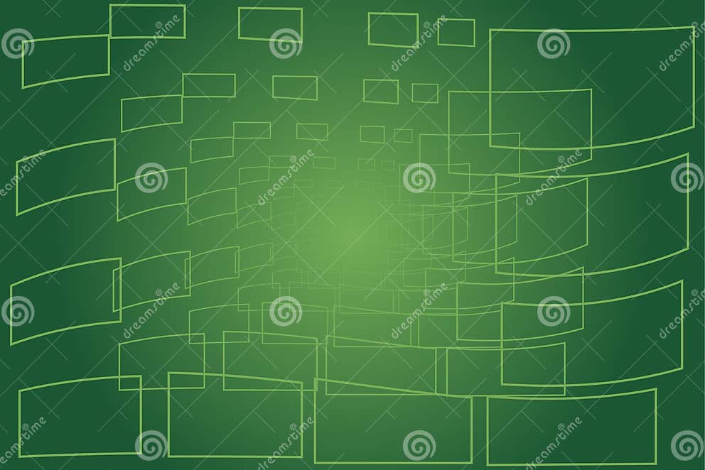 Green Background with a Gradient with Outlines of Geometric Shapes ...