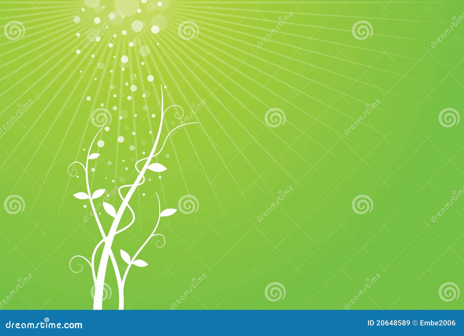 Green Background with Growing Plant Stock Vector - Illustration of ...
