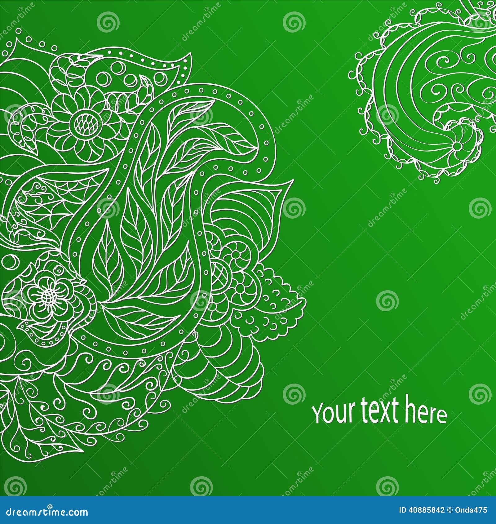 Green Background with Lace Decor Stock Vector - Illustration of ...
