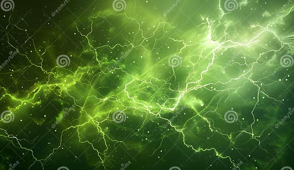 Abstract Green Lightning Background Stock Illustration - Illustration ...