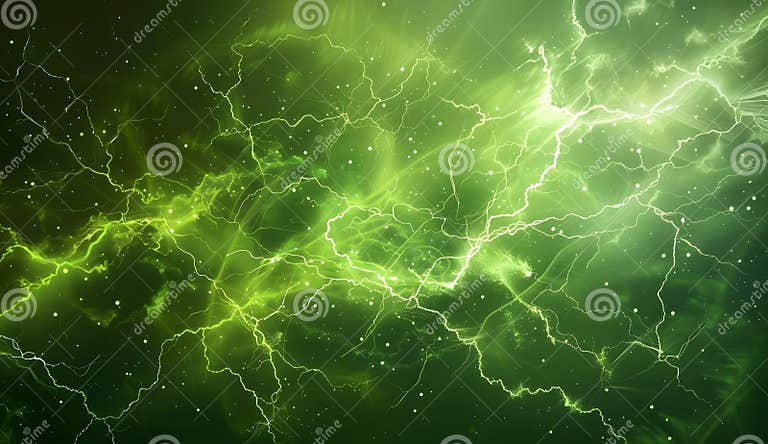 Abstract Green Lightning Background Stock Illustration - Illustration ...