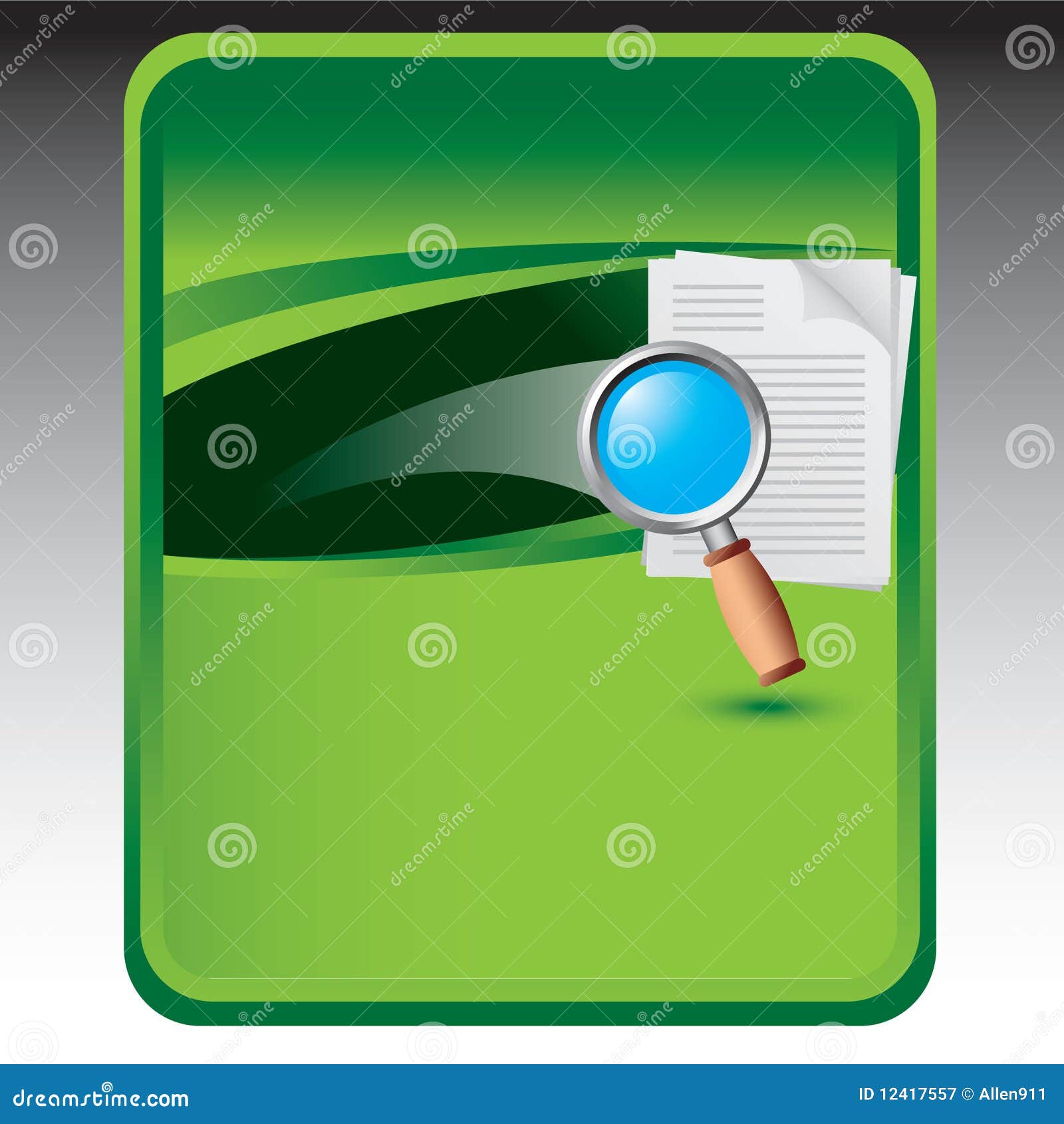 Green Background Magnifying Document Stock Illustrations – 330 Green ...