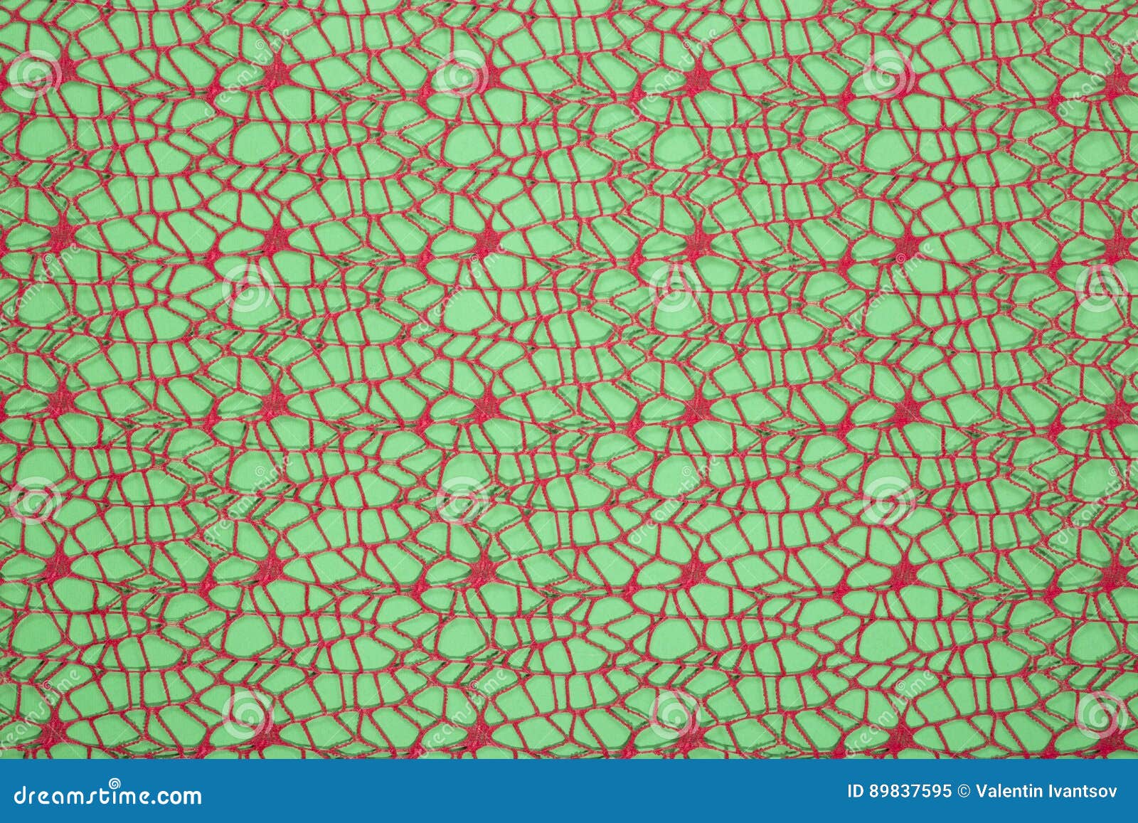 Green Background of Many Woven Red Threads Stock Image - Image of ...