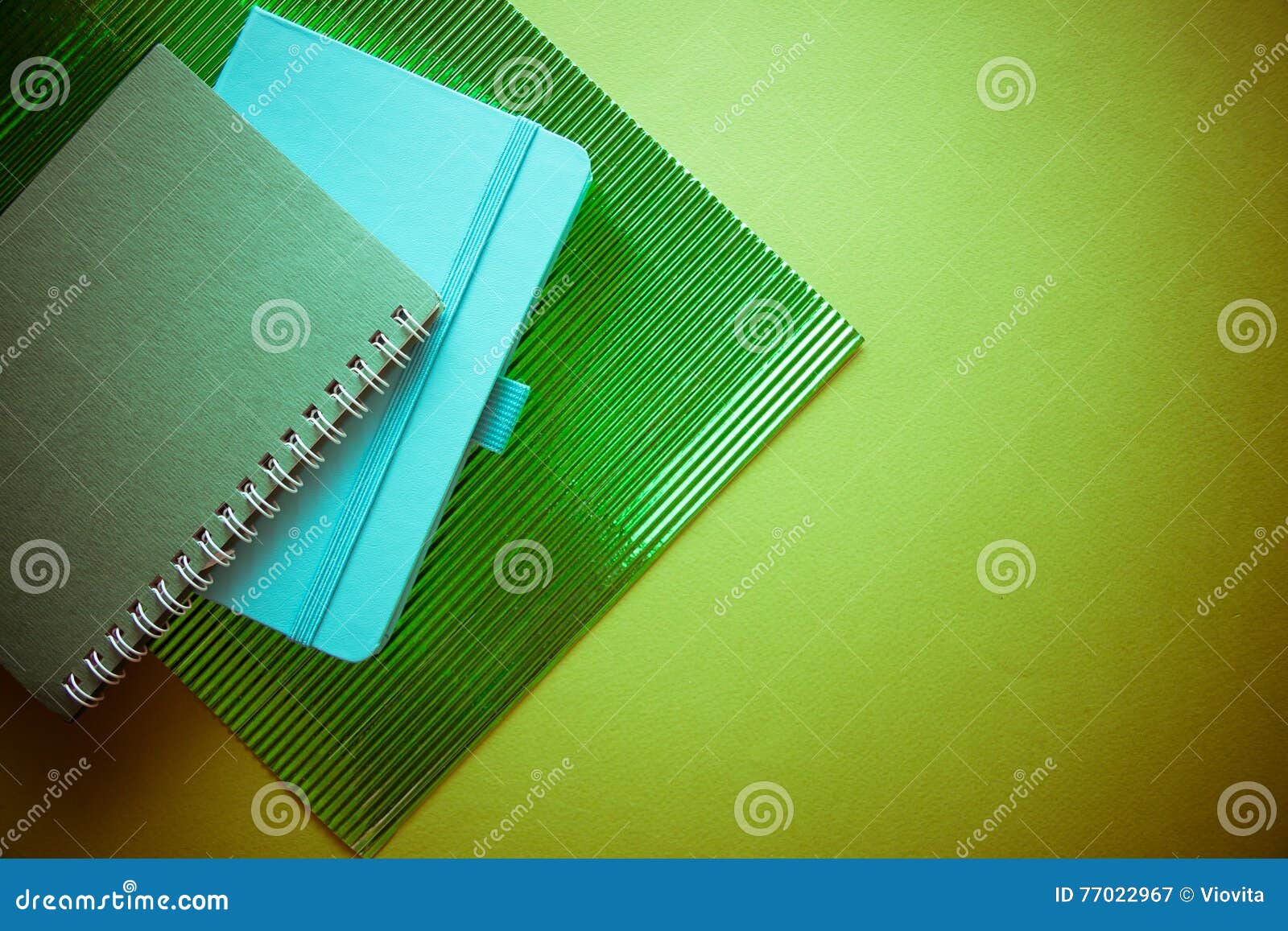 Green Background with Paper, Frame and Decor Stock Image - Image of ...