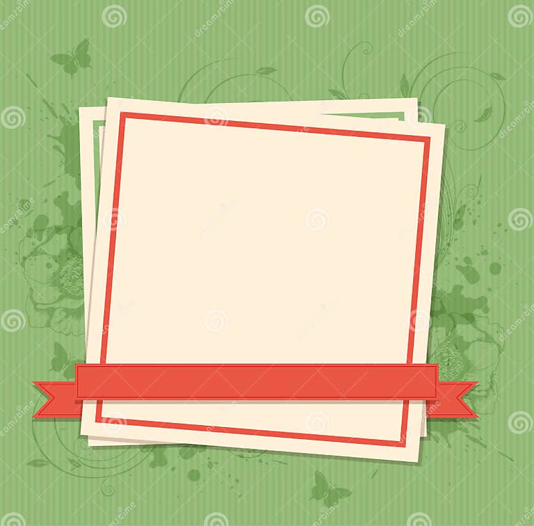 Green Background with Paper Frame Stock Vector - Illustration of ...