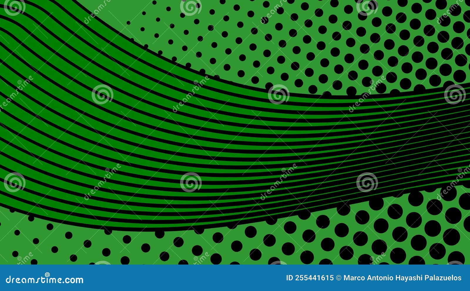 Green Background Poster Illustration with Lines Design Stock Vector ...