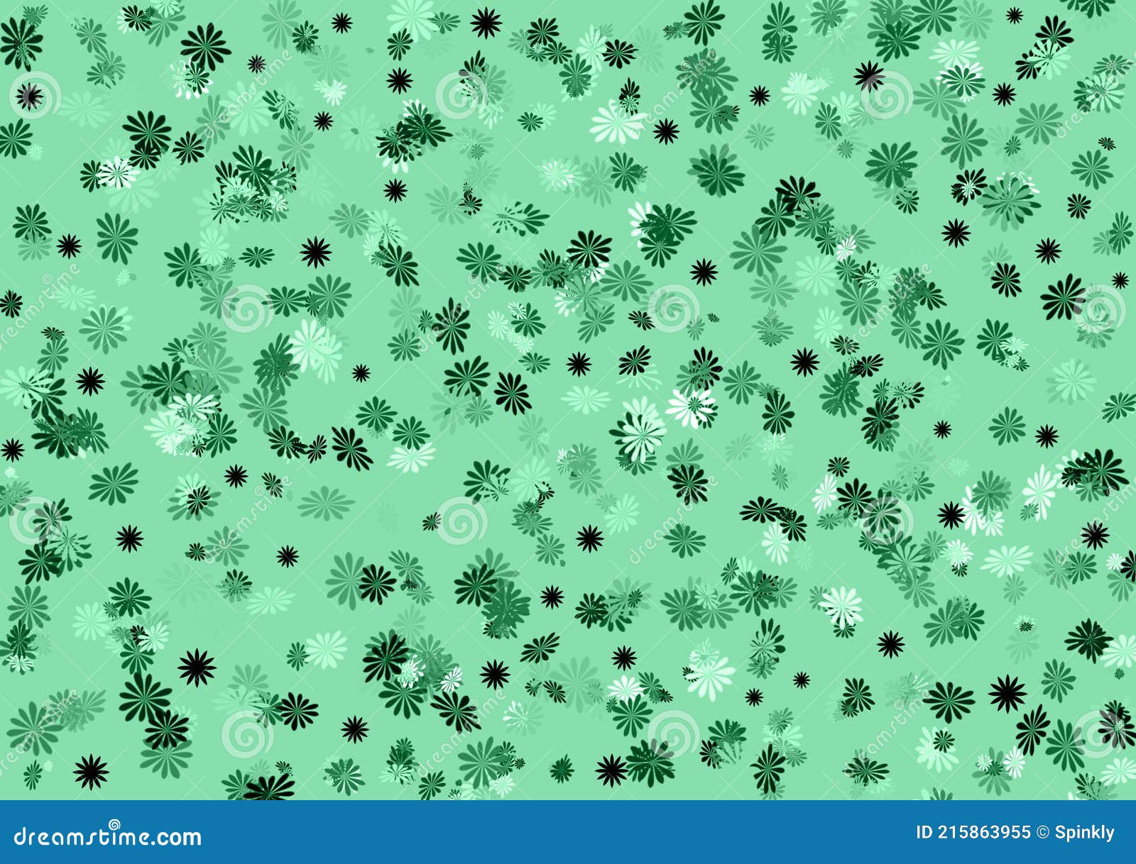 Green Background with Random Leaves Pattern Design Stock Illustration ...