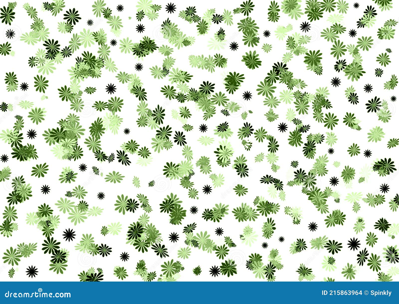 Green Background with Random Leaves Pattern Design Stock Illustration ...