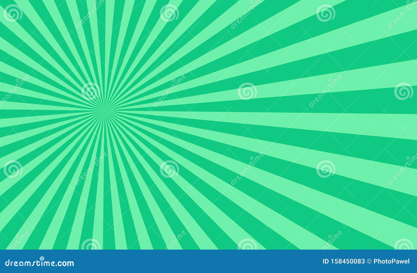 Green Background with Retro Rays. Color Abstract Ray Star Burst ...