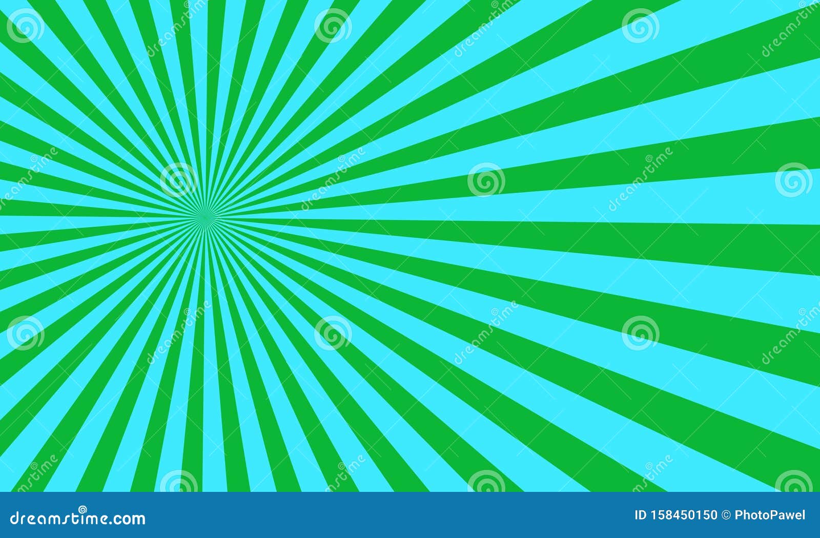 Green Background with Retro Rays. Color Abstract Ray Star Burst ...