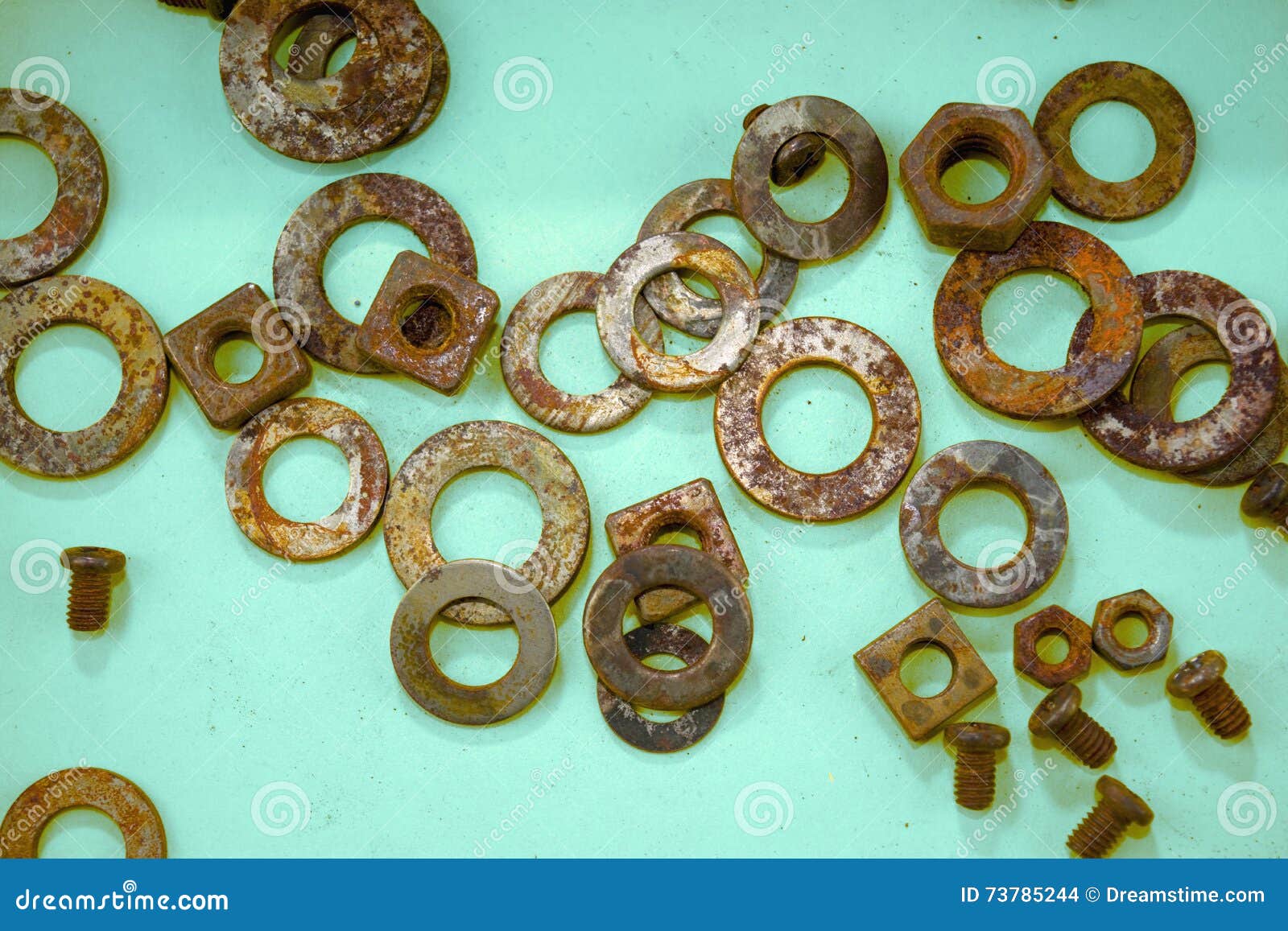 Green Background Rusty Washers Stock Photos - Free & Royalty-Free Stock ...