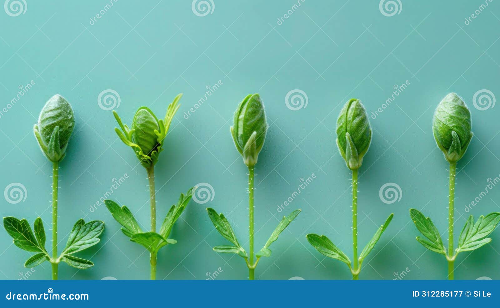 Green Background Seed Germination Sequence Stock Illustration ...