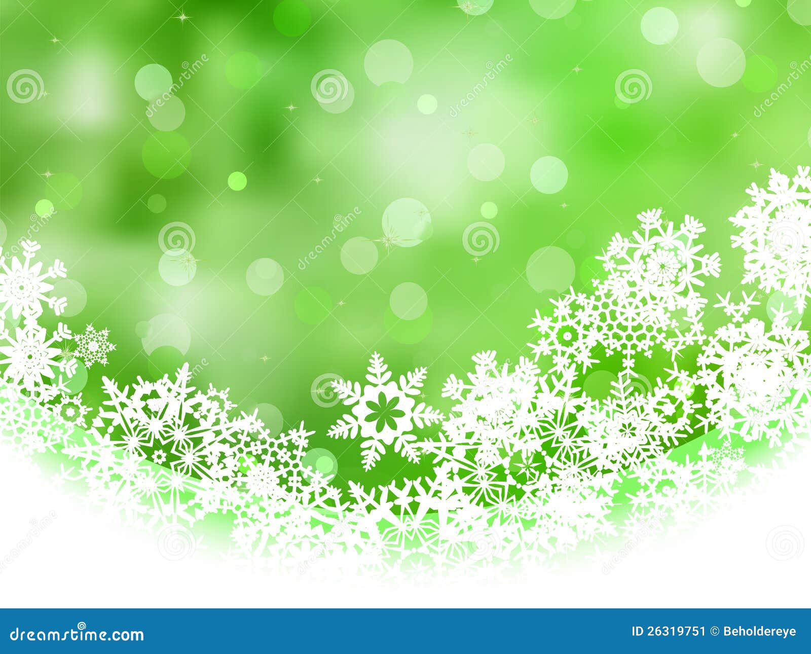 Green Background with Snowflakes. EPS 8 Stock Vector - Illustration of ...