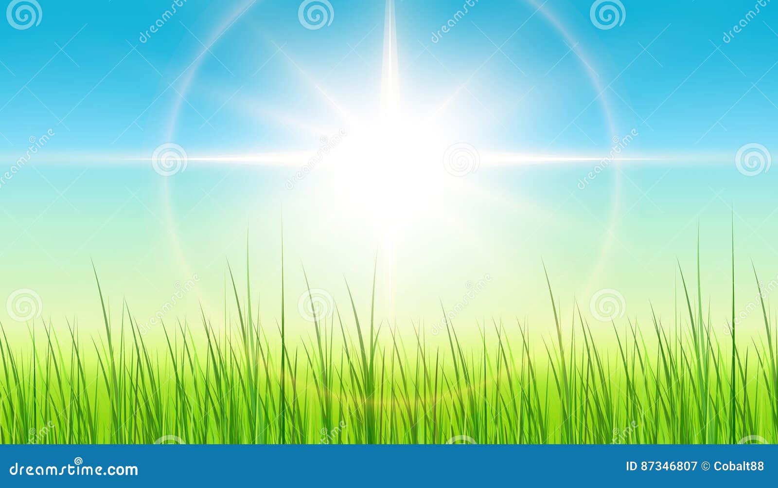 Green background with sun stock vector. Illustration of beauty - 87346807