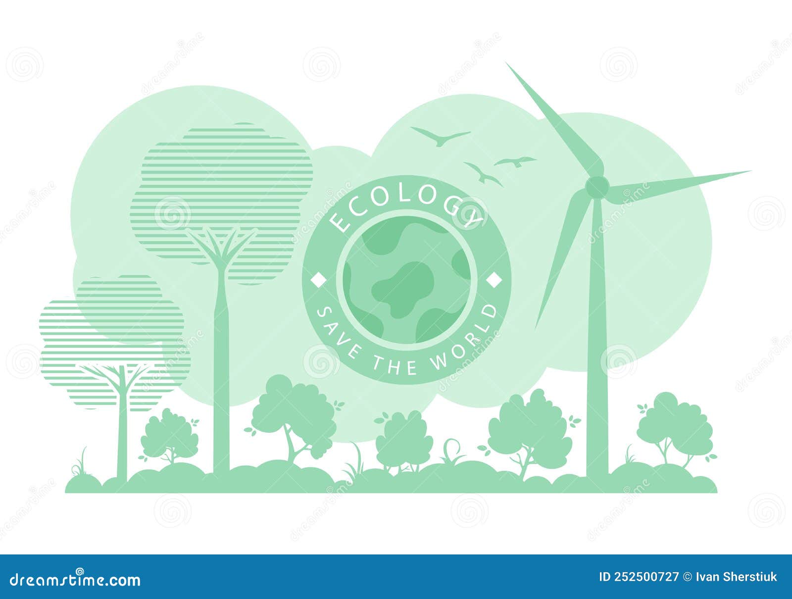 Green Background on the Theme of Green Energy and ECO. Vector. Stock ...