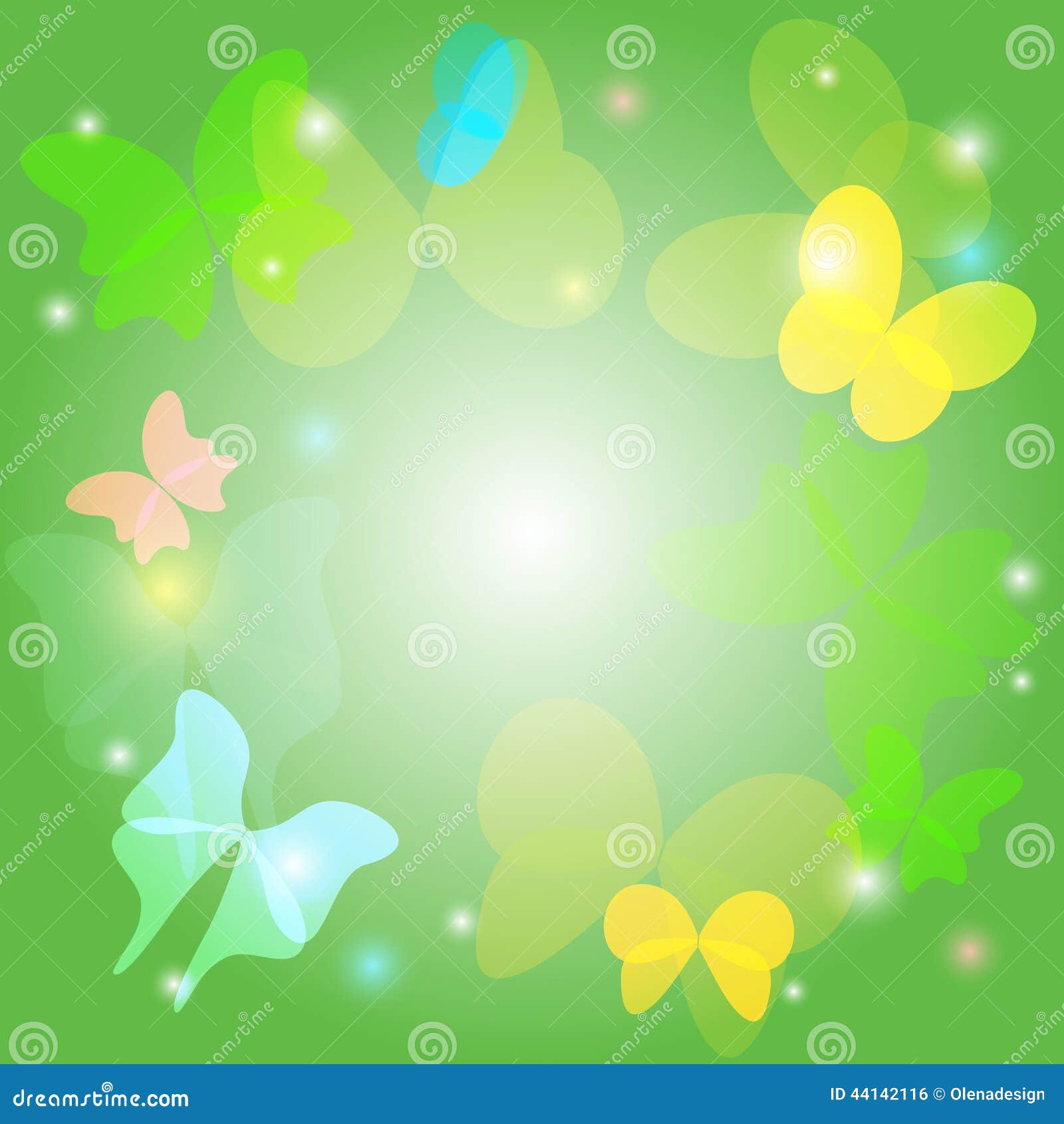Green Background with Butterflies - Vector Stock Vector - Illustration ...