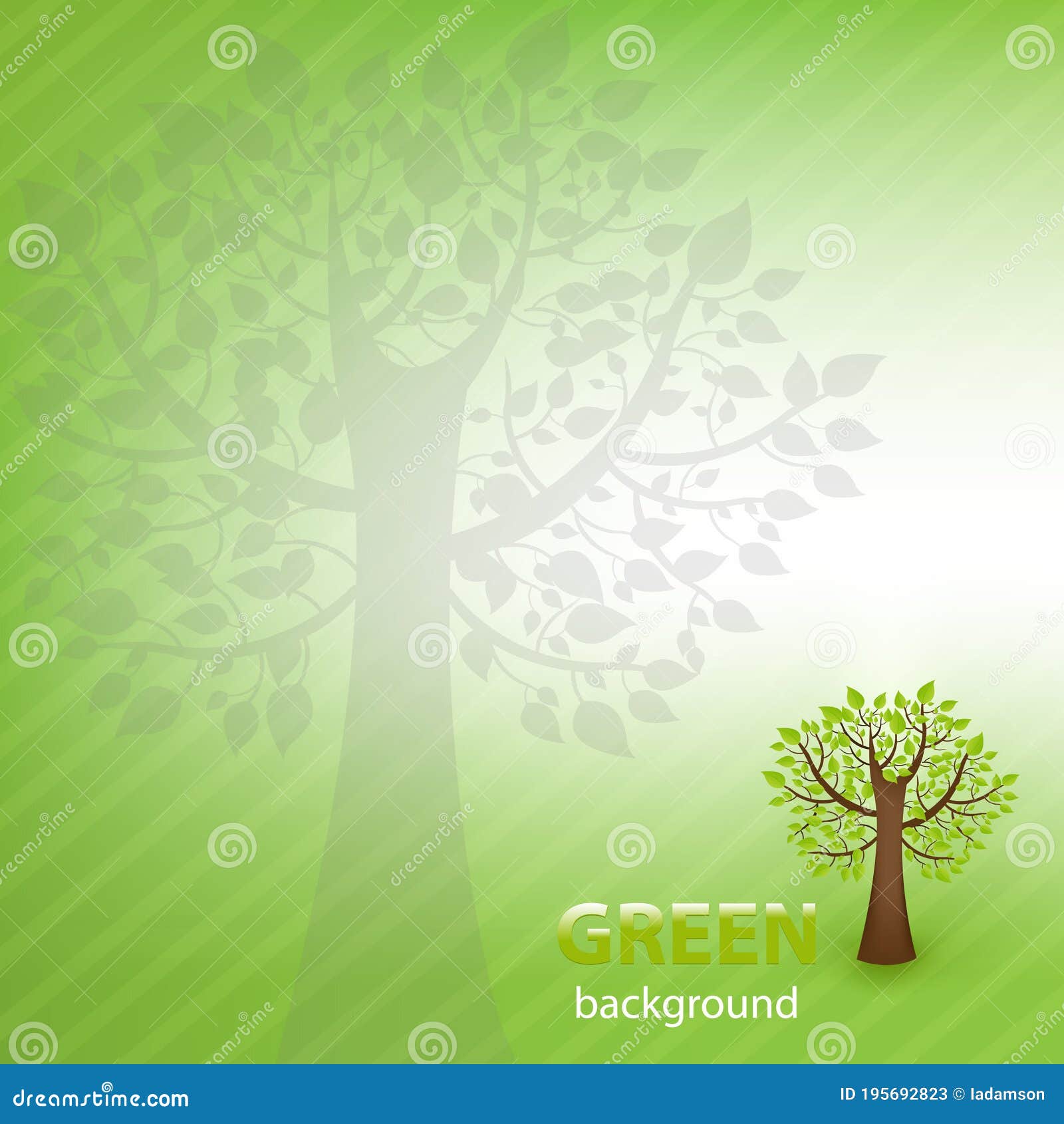 Green Background with Tree stock vector. Illustration of pattern ...