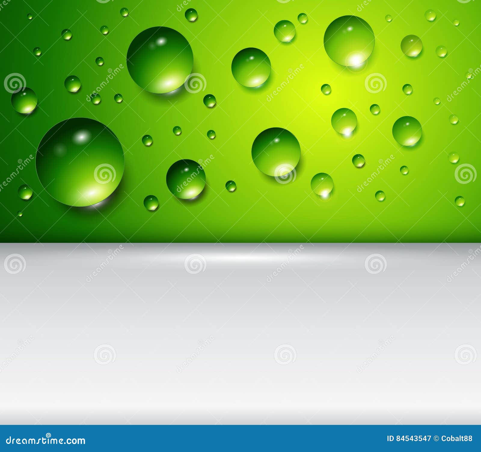 Green Background with Water Drops Stock Vector - Illustration of green ...