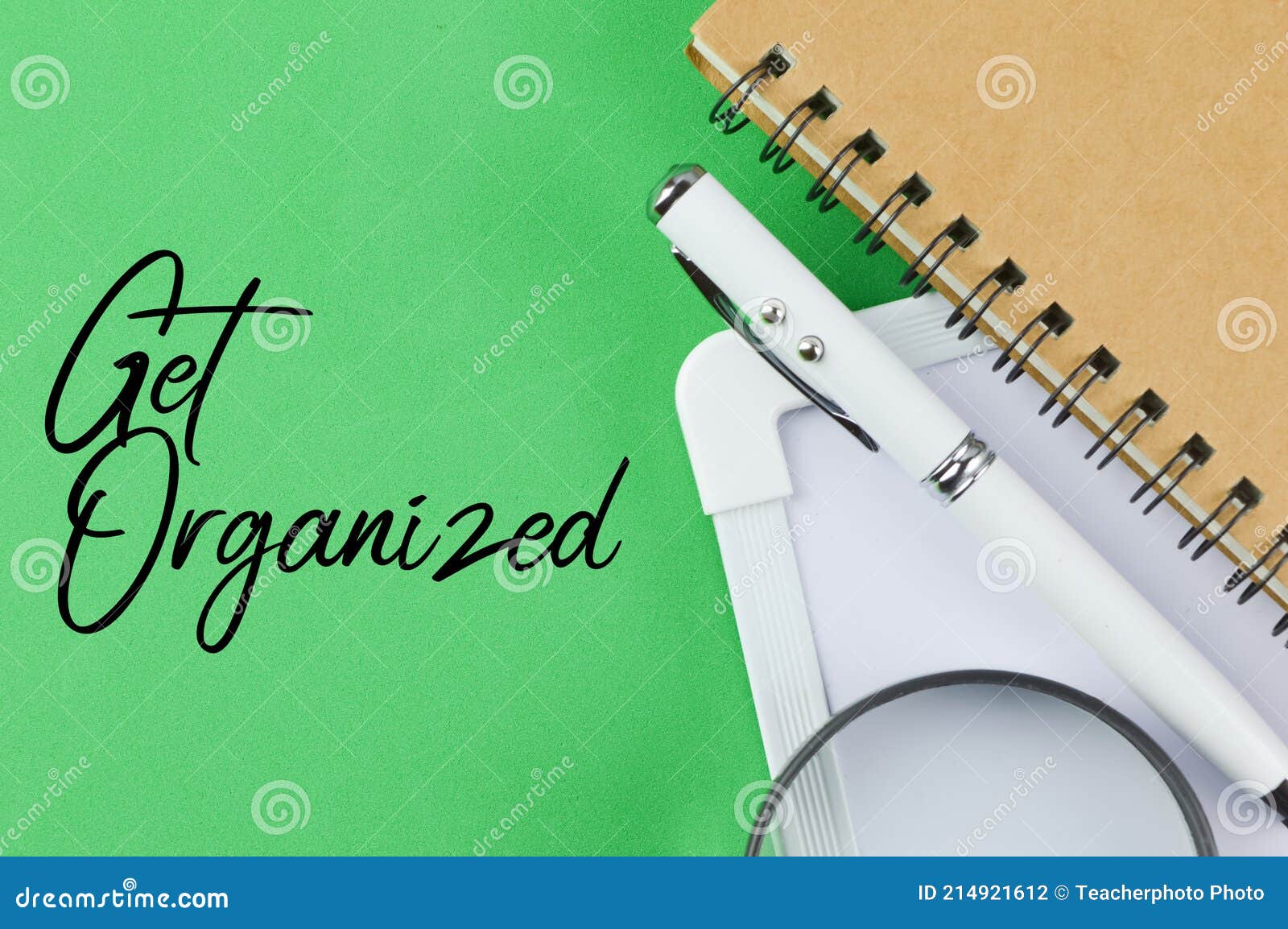 Green Background Written with Text GET ORGANIZED Stock Photo - Image of ...