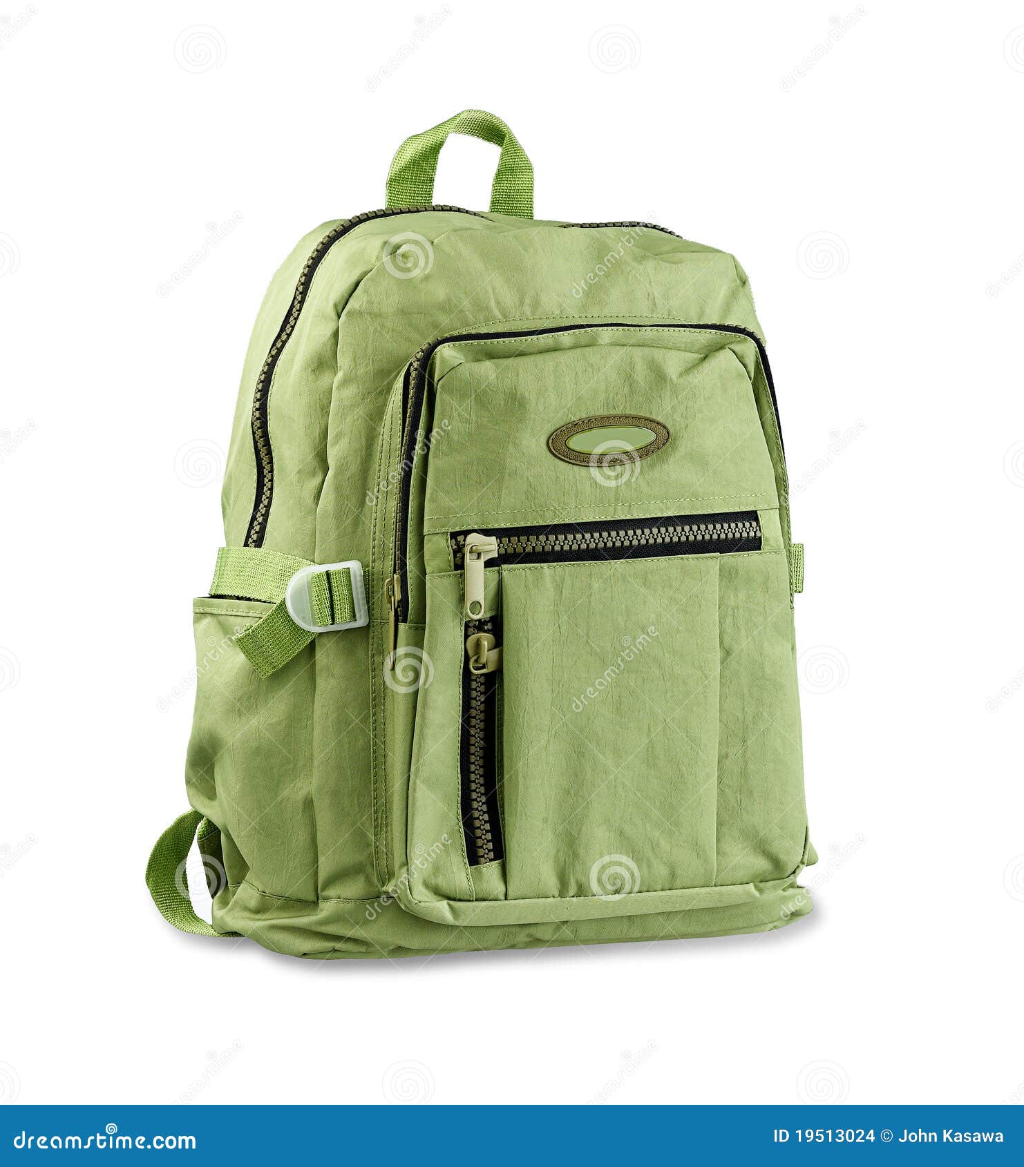Green backpack isolated stock photo. Image of stuff, adventure - 19513024