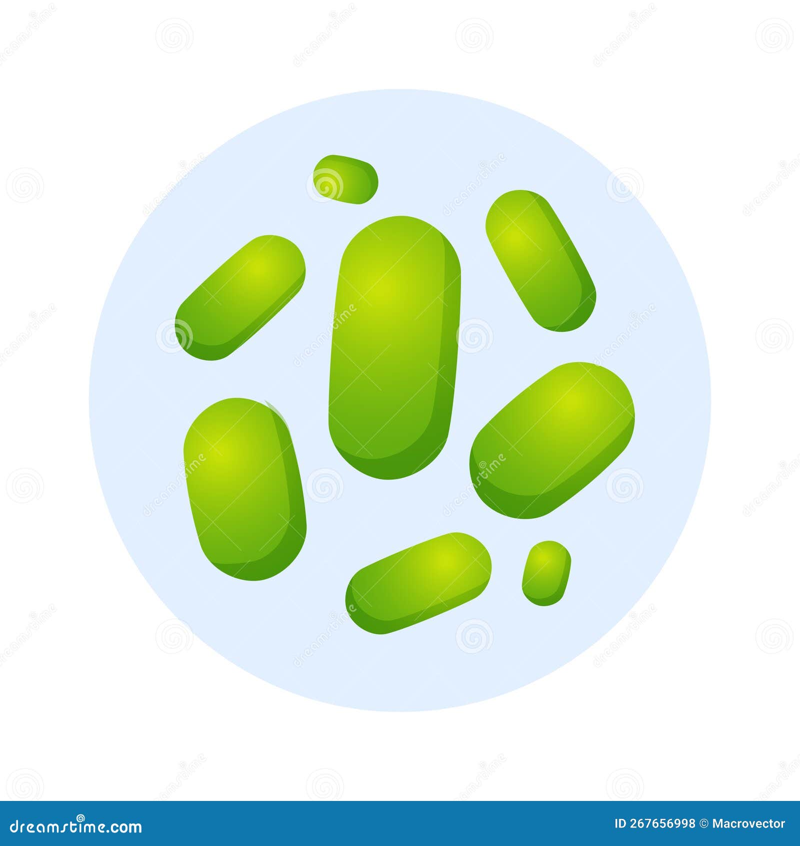 Green Bacteria Circle Composition Stock Illustration - Illustration of ...