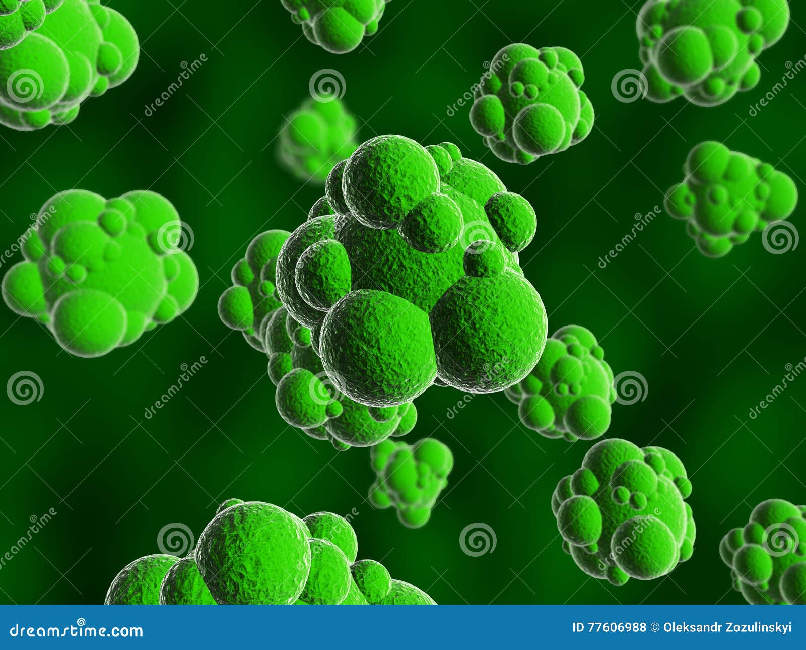 Green Bacteria Spheres 3d Illustration Stock Illustration ...