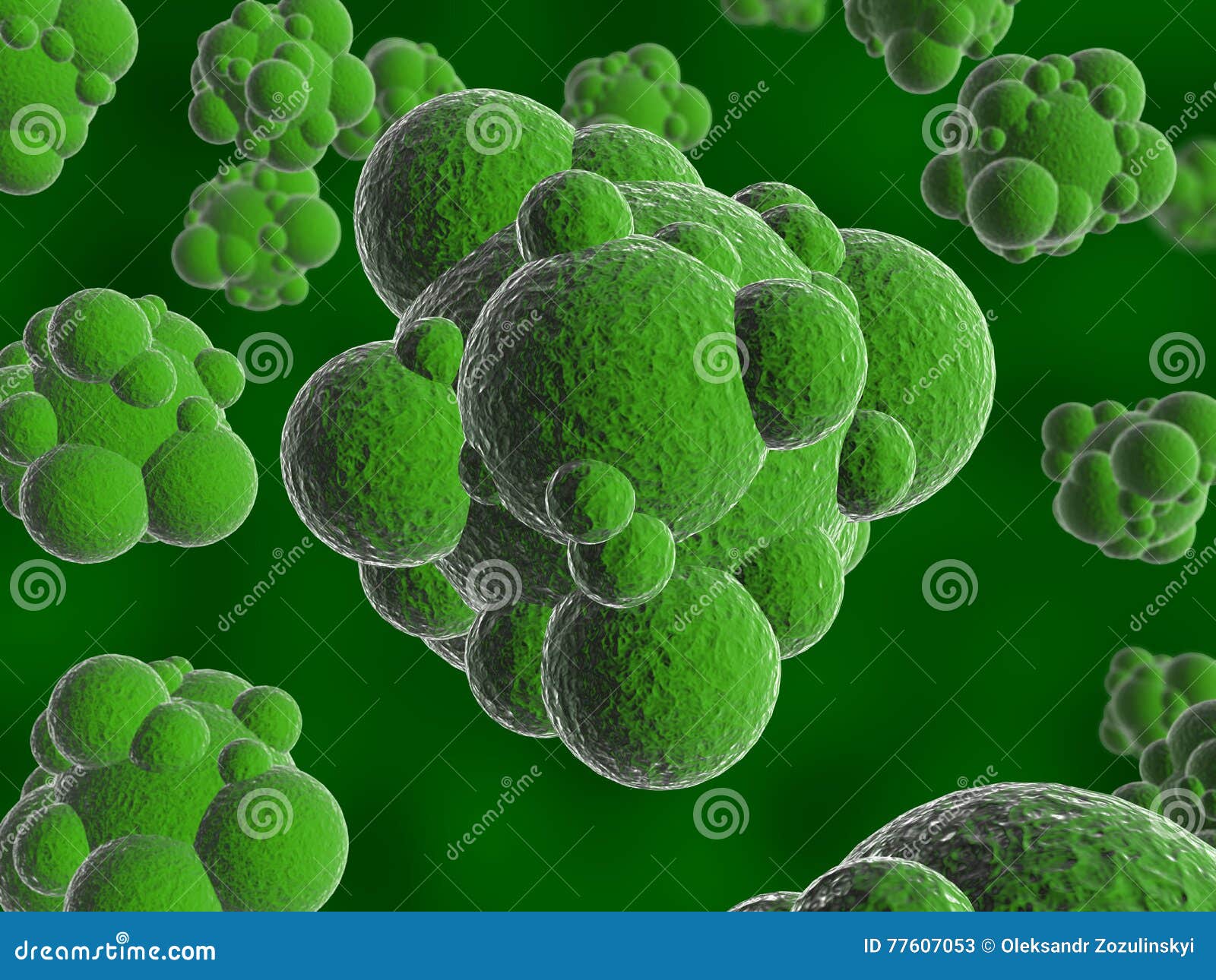 Green Bacteria Spheres 3d Illustration Stock Illustration ...