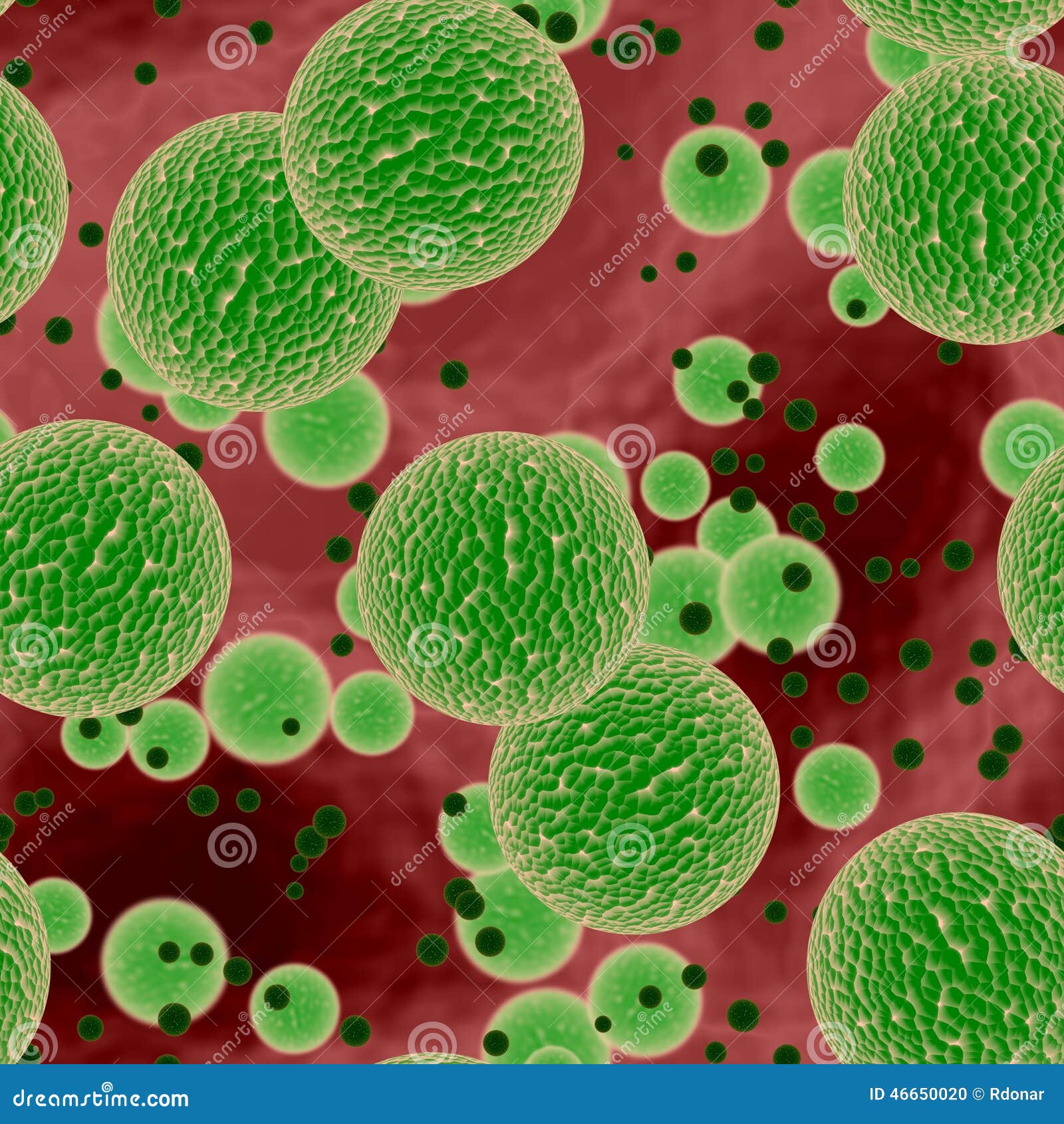 Green Bacteria or Virus Spheres in Blood, Generated Texture Stock ...