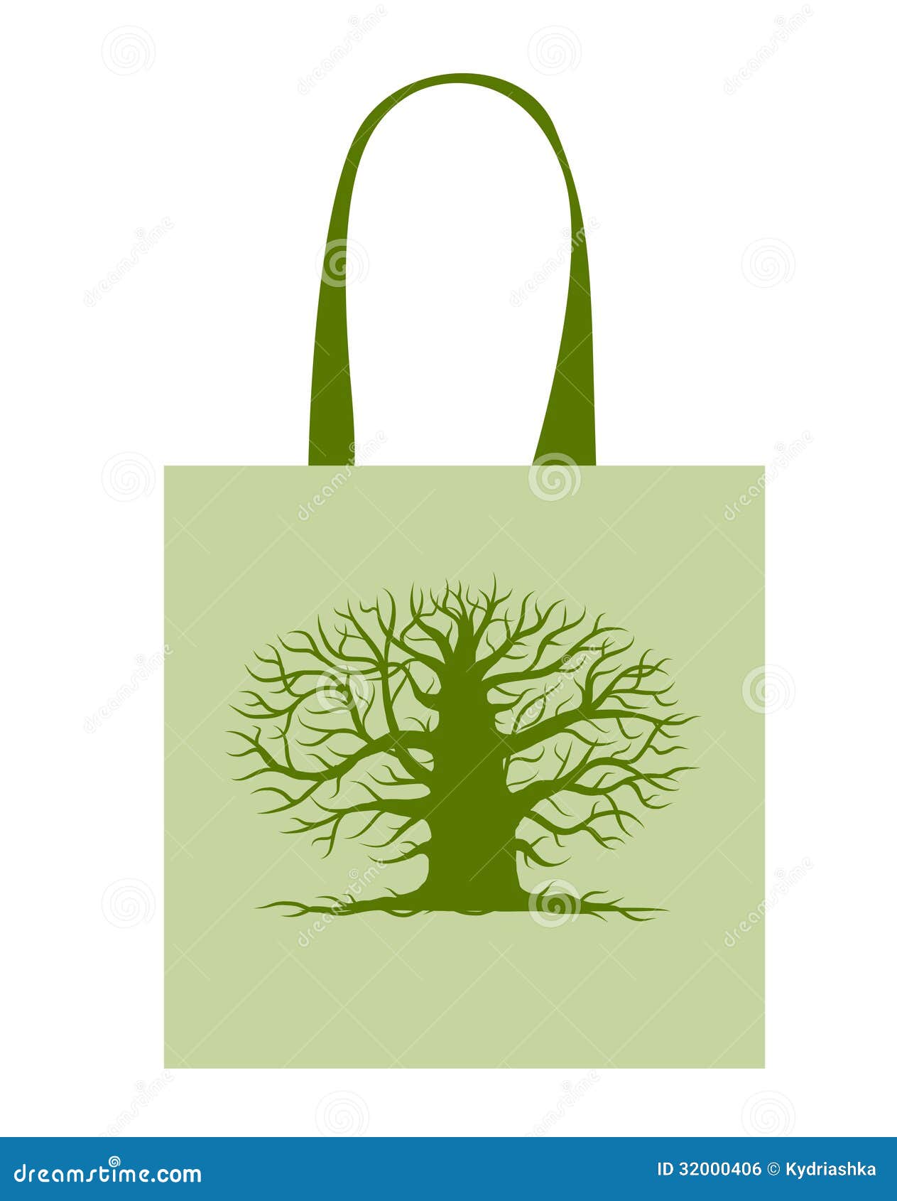 Green Bag with Big Tree for Your Design Stock Vector - Illustration of ...