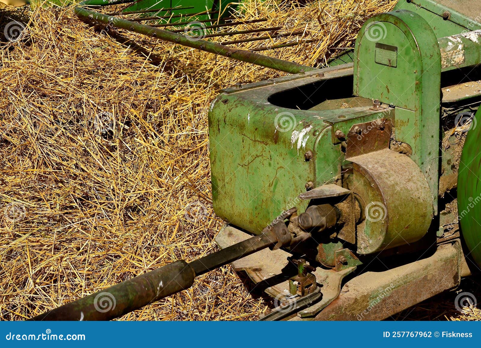 Baler in the Process of Baling Straw Stock Photo - Image of memories ...