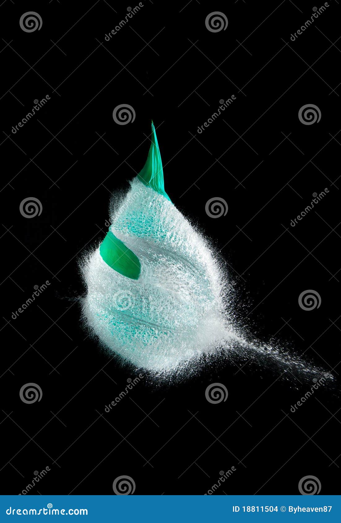 Green Balloon with Water Exploded by Bullet Stock Photo - Image of ...