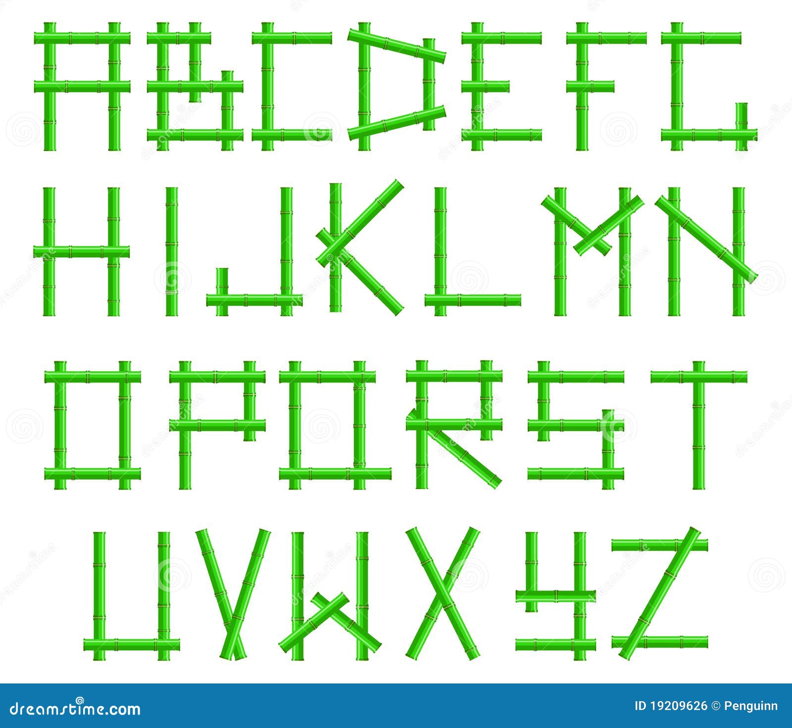 Green bamboo alphabet stock vector. Illustration of text - 19209626