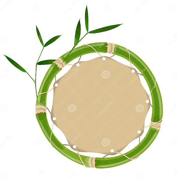 Green bamboo circle frame stock vector. Illustration of spring - 136811434