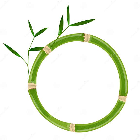 Green bamboo circle frame stock vector. Illustration of bamboo - 136811438