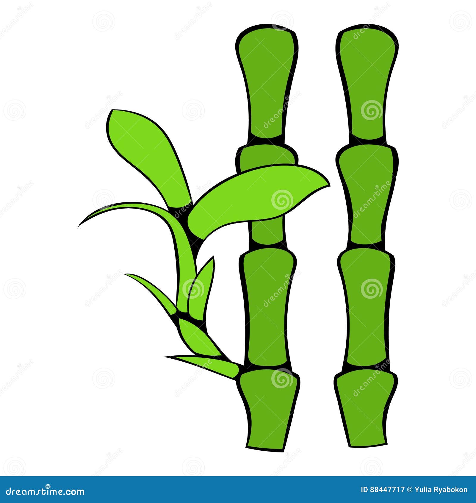 Green Bamboo Stem Icon Cartoon Stock Vector - Illustration of green ...