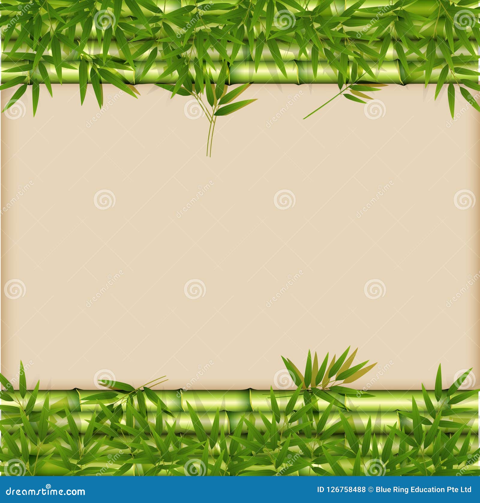 A green bamboo template stock vector. Illustration of banner - 126758488