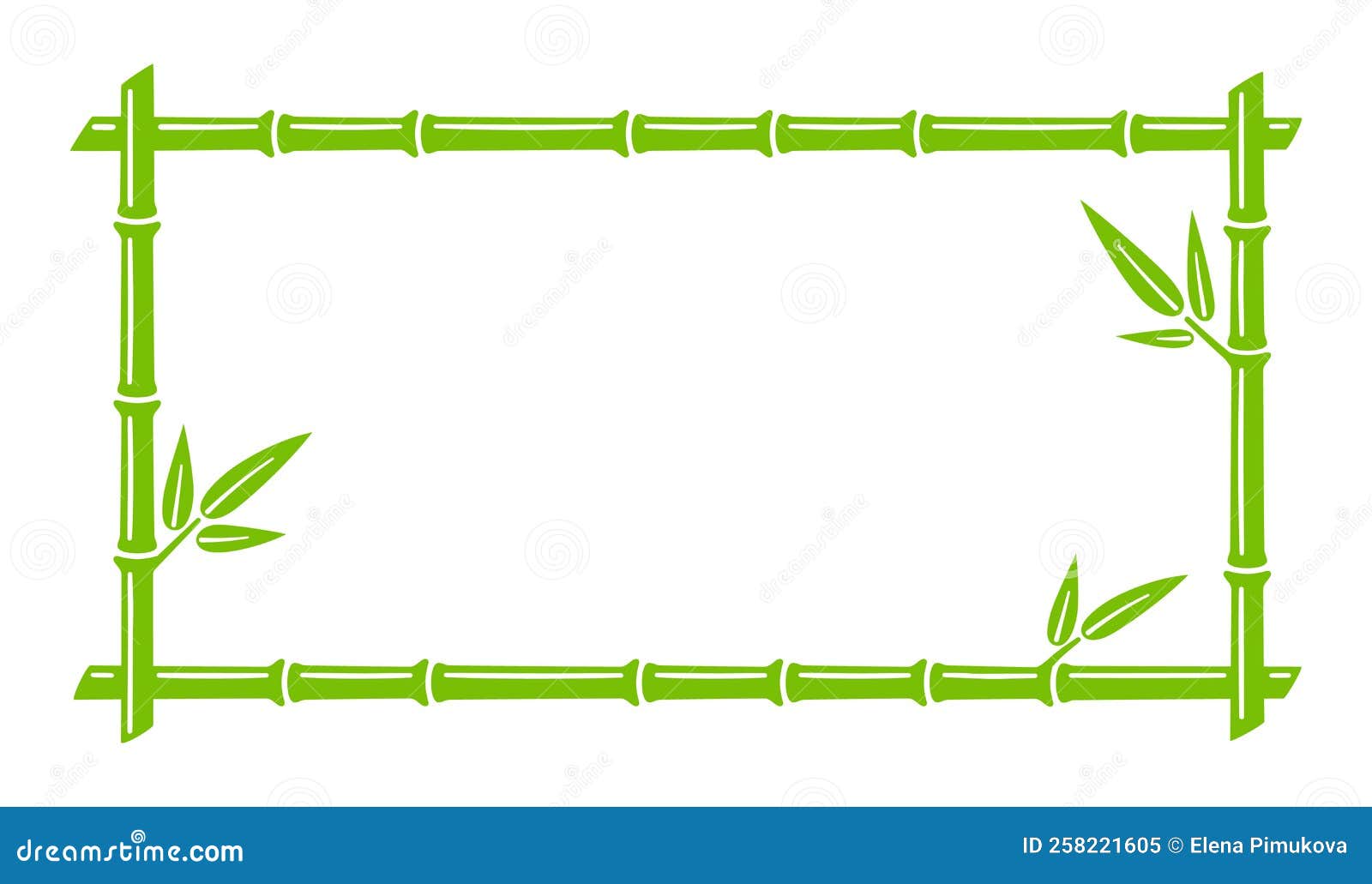 Green Bamboo Trunk Rectangle Frame. Natural Text Box. Bamboo Branch ...