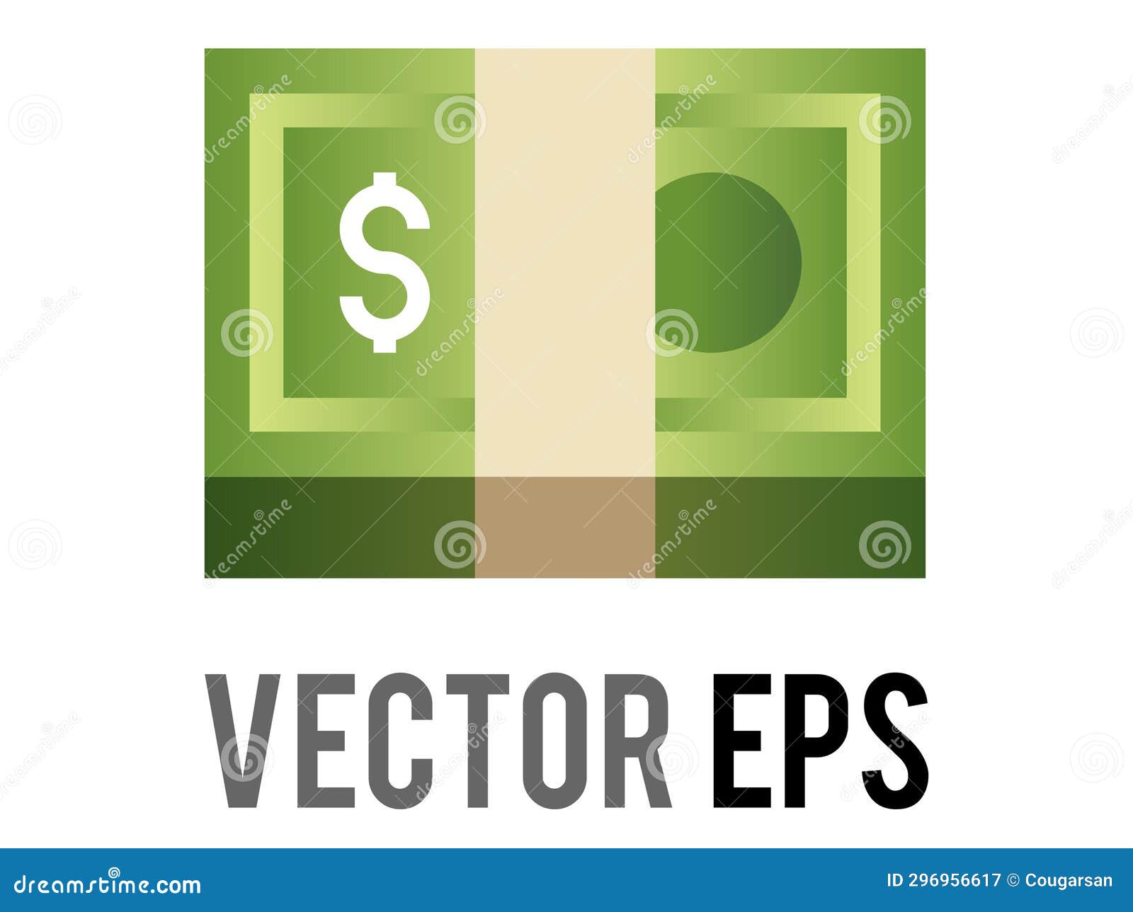 Green Banded Stack of US Banknotes Cash Money Icon Stock Vector ...