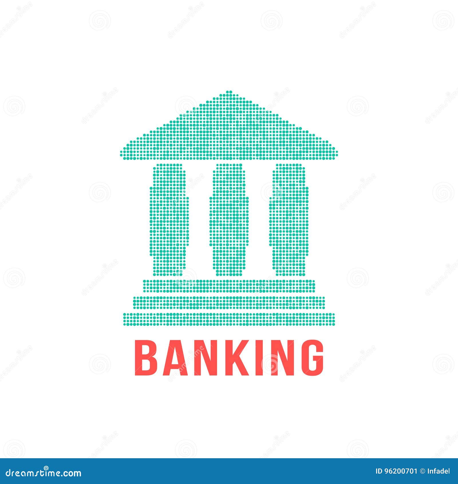 Green Banking Icon from Different Points Stock Vector - Illustration of ...