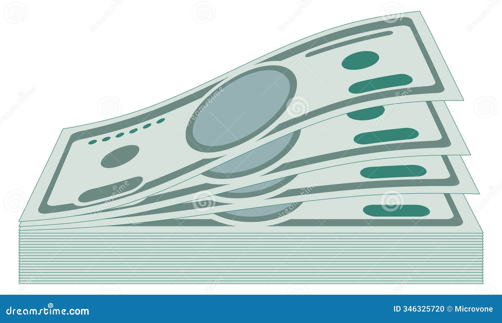 A Fat Stack Of 100 Dollar Bills Cartoon Vector | CartoonDealer.com ...
