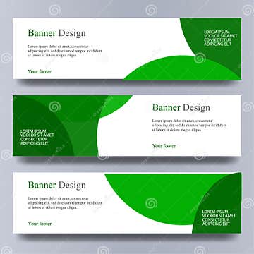 Green Banner Design Three Models, Basic RGB. Stock Illustration ...