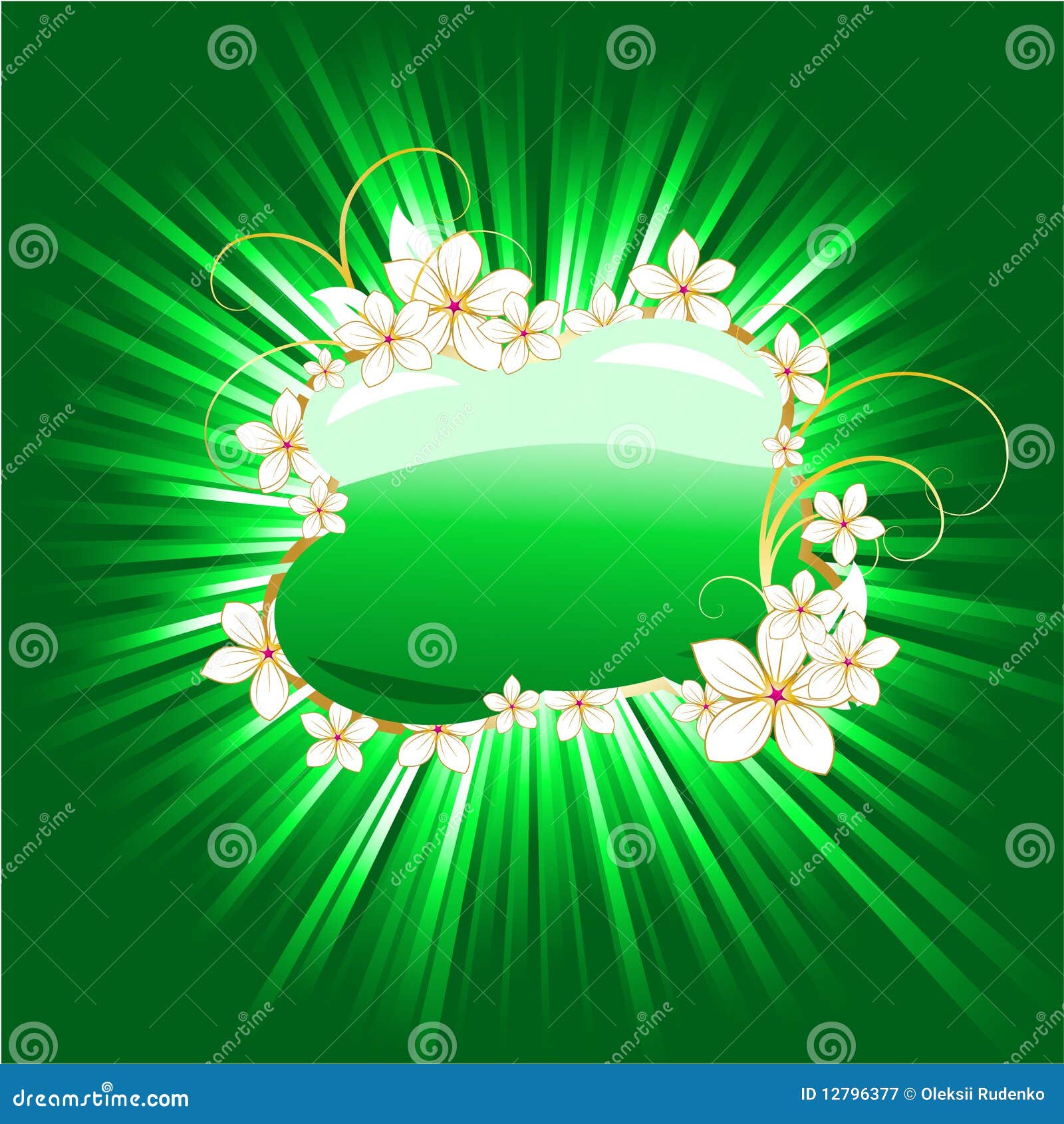 Green Banner with Magic Burst Stock Vector - Illustration of leaves ...